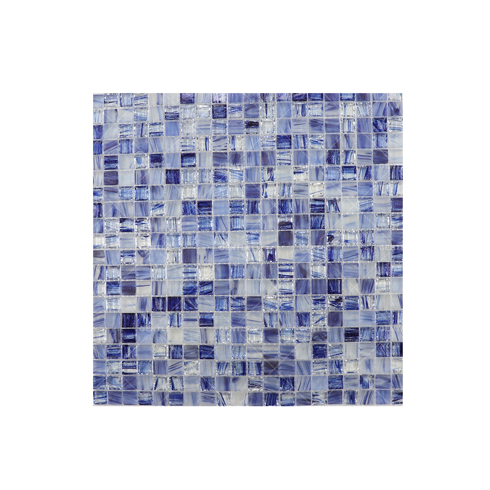 Wholesale Blue Ice Crystal Texture Hot Melt Glass Mosaic Tiles