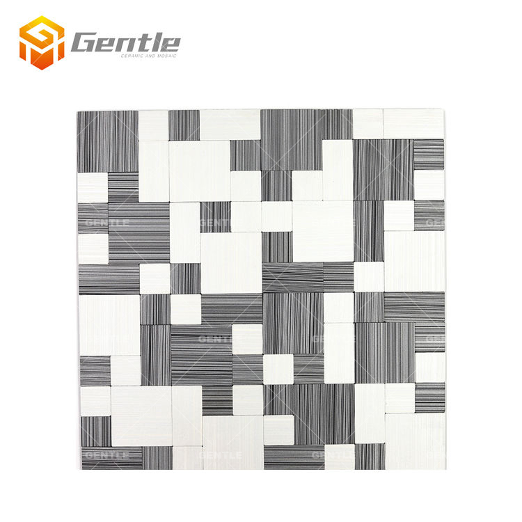 White And Black Sliky Fabric Pattern Aluminum Composite Mosaic