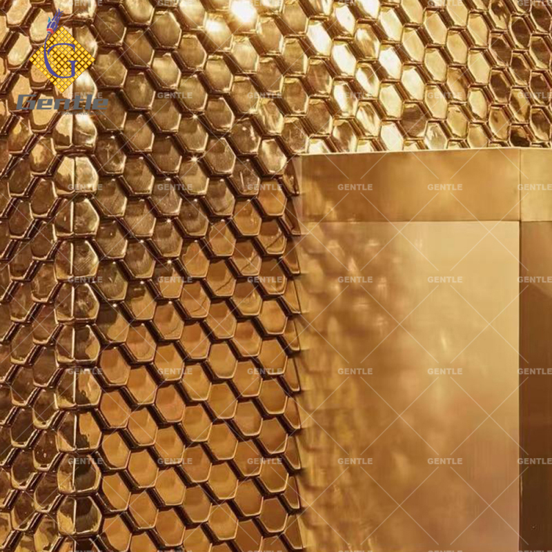 Custom Gold Hexagonal Bevel Ceramic Mosaic Tiles