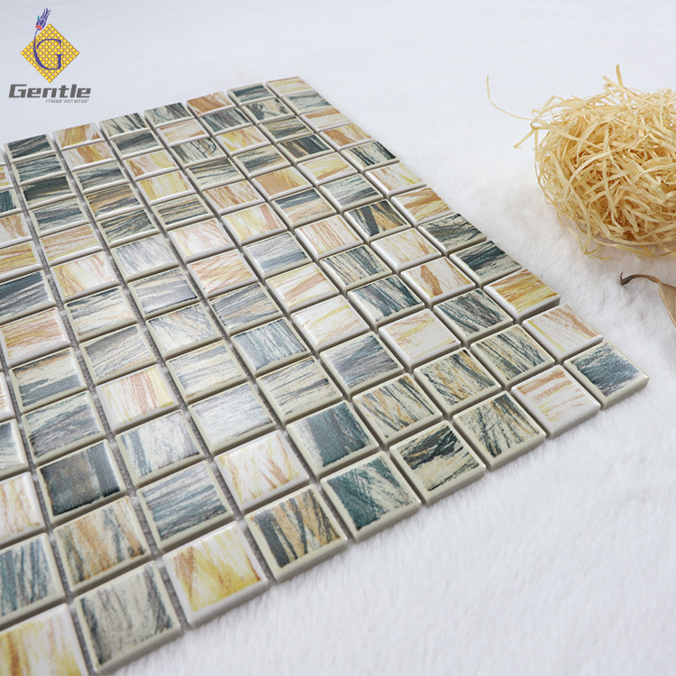 Wholesale Smooth mixed color Square Sheet Ceramic Mosaic