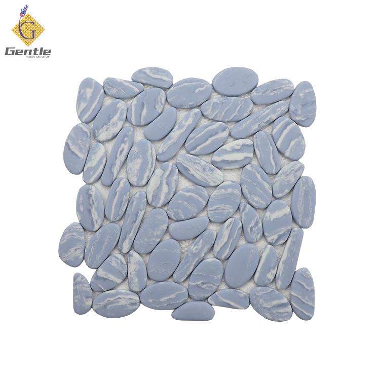 Custom Cobblestone Shape Recycled Glass Mosaic Sheet