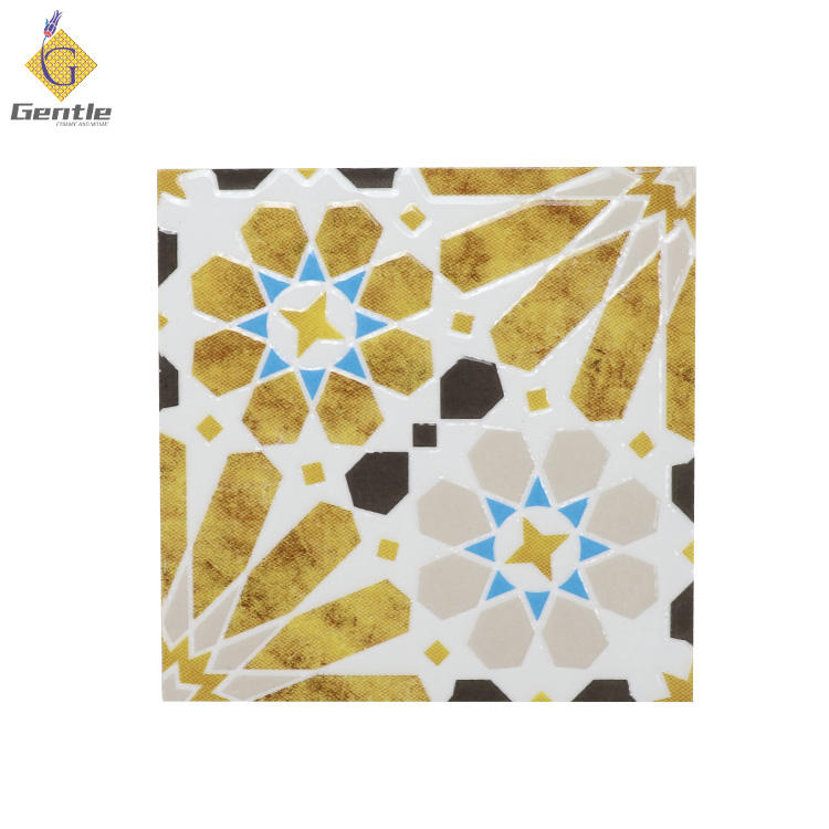 Custom Square Yellow Patten Tiles