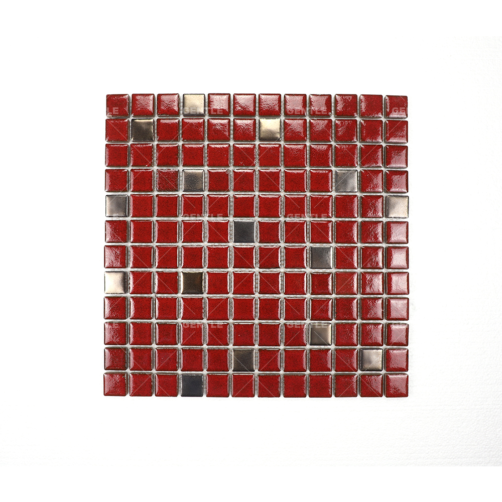 Custom Rectangular Glossy Ceramic Mosaic Sheet For Floor