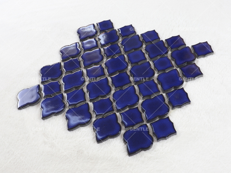 Custom Irregular Cobalt Blue Ceramic Mosaic Tile