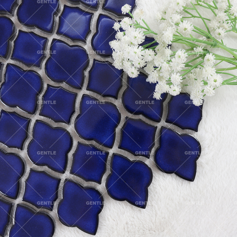 Custom Irregular Cobalt Blue Ceramic Mosaic Tile