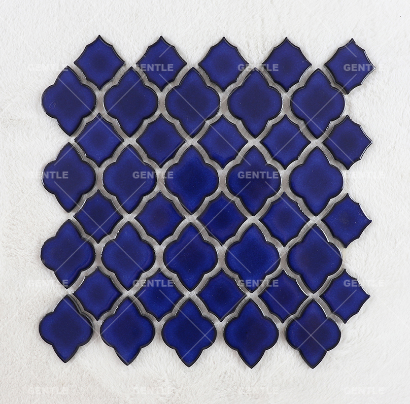 Custom Irregular Cobalt Blue Ceramic Mosaic Tile
