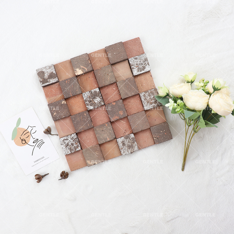 Wholesale Red Clay With Carving Effect Ceramic Mosaic Tiles