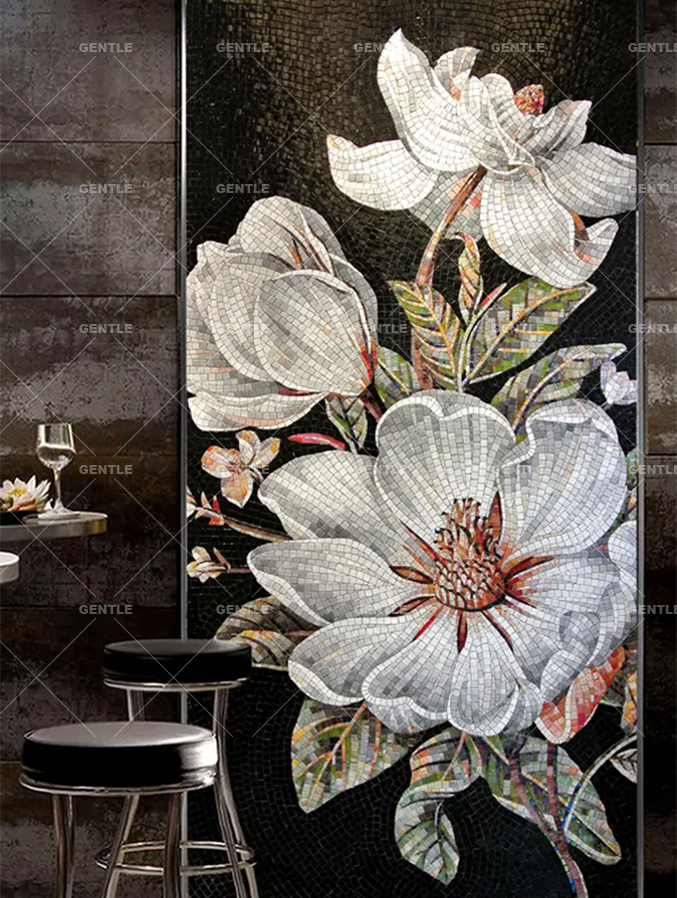 Custom Design Mural Patterns With Glass Mosaic Tiles