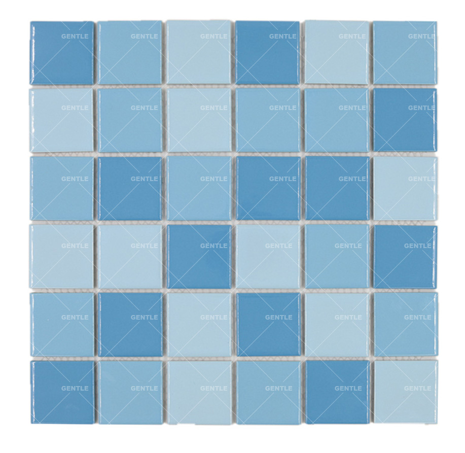 Custom 48*48MM Mixed Blue Ceramic Mosaic Tiles