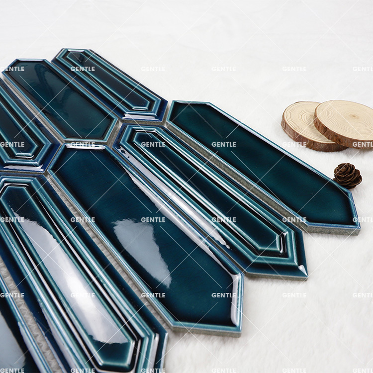 Custom Dark blue Ceramic Mosaic Sheet