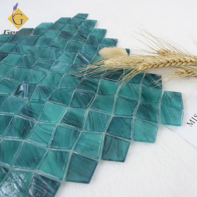 Custom Green Diamond Hot Melt Mosaic Tiles