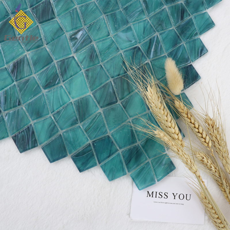 Custom Green Diamond Hot Melt Mosaic Tiles