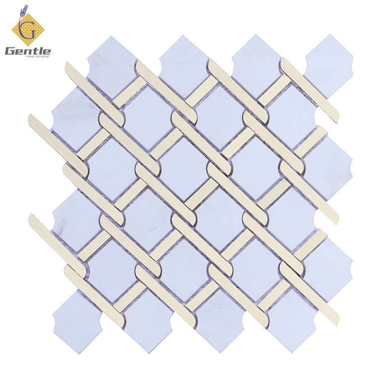 Wholesale White Diamond-shaped Marble Mosaic Tiles