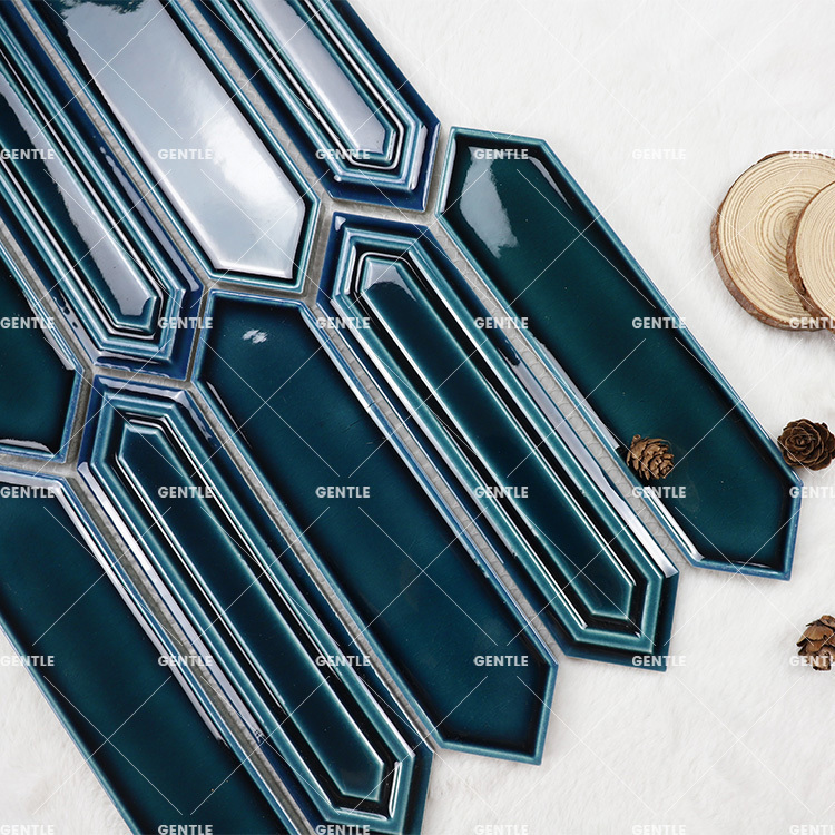 Custom Dark blue Ceramic Mosaic Sheet