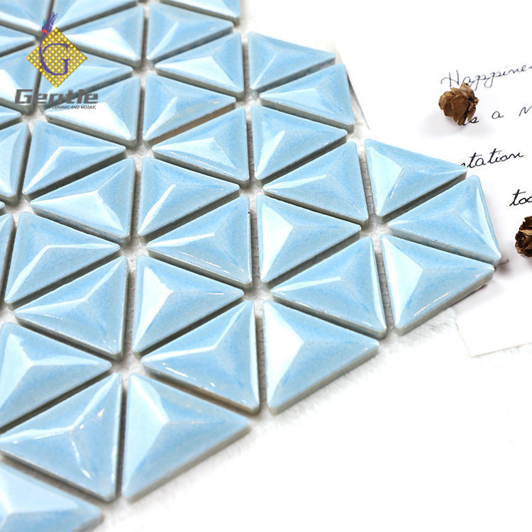 Custom Triangular Ceramic Mosaic Sheet For Living Room