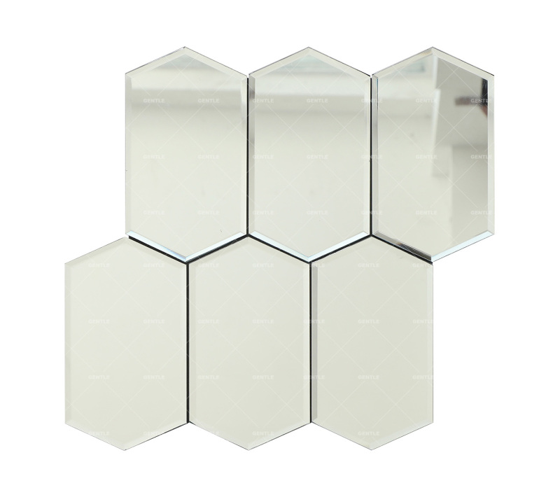 Wholesale Long Hexagonal Dull Polish Surface Mirror Glass Mosaic Tiles