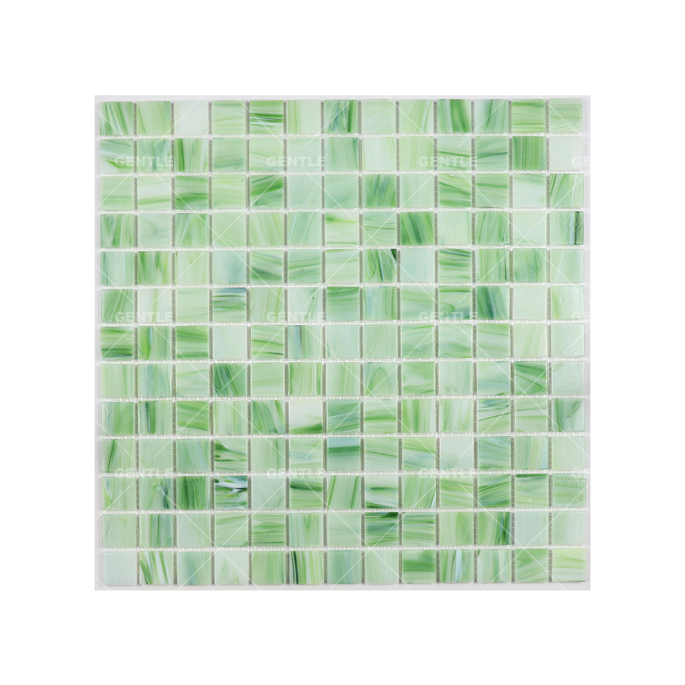 Custom Green Cloud Texture Hot-melt Glass Mosaic Tiles