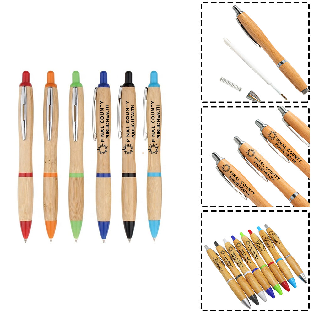 Bamboo Retractable Promotional Ballpoint Pen,Stationery & Office