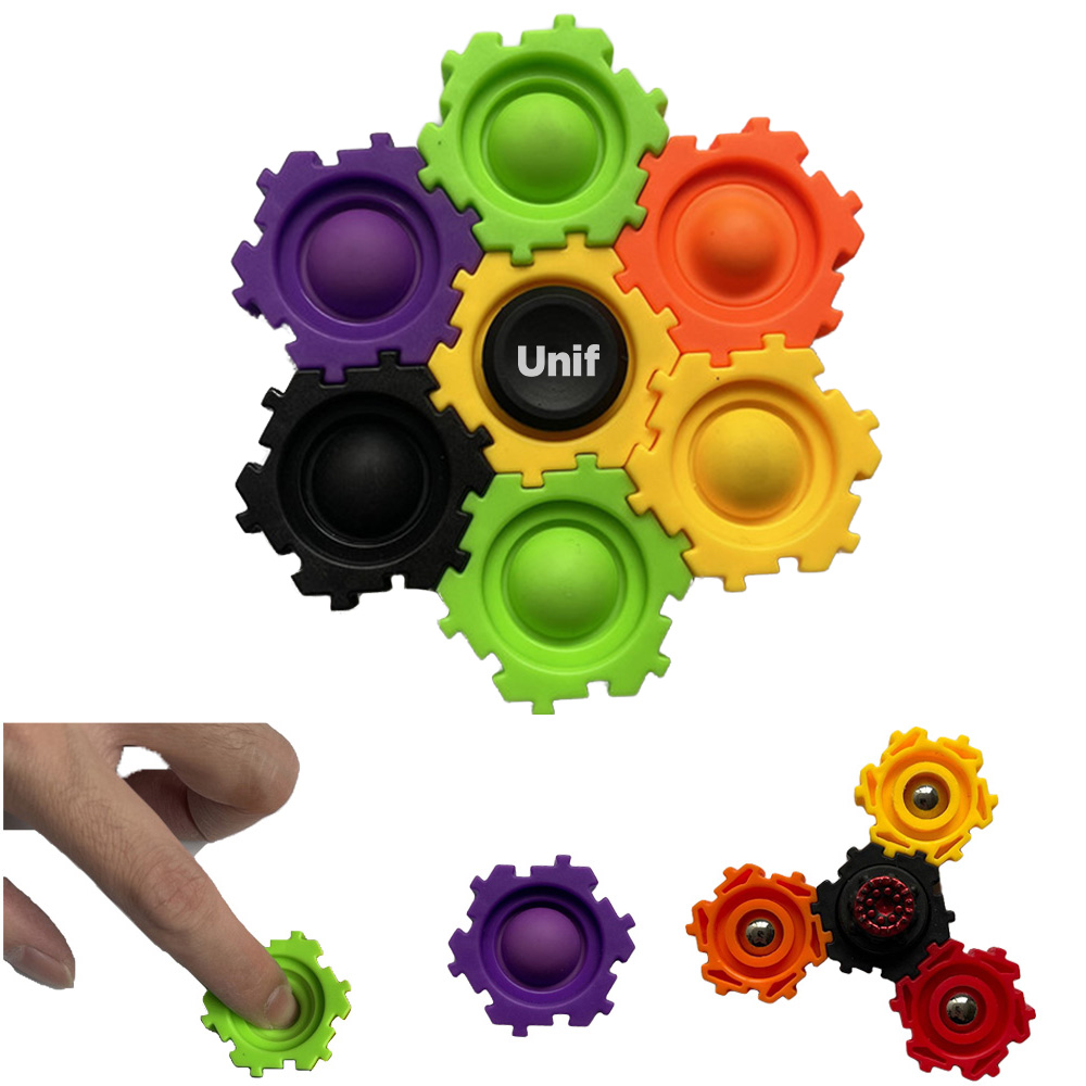 3 in 1 Silicone Bubble Building Blocks Fidget Spinner,Games & Toys ...