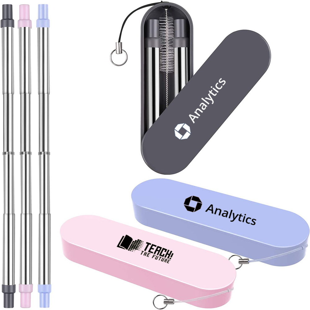 Stainless Steel Retractable Straws with Case,Drinkware