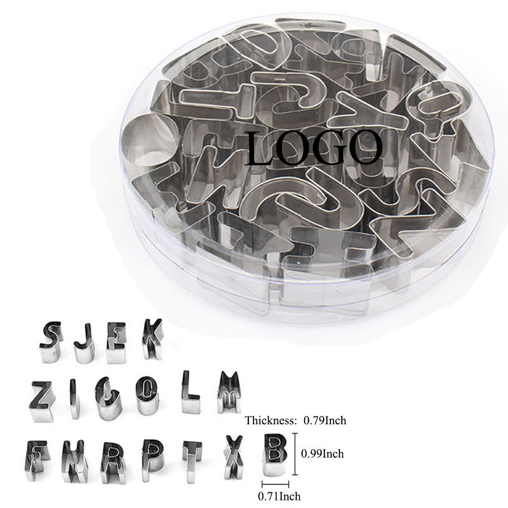 37PCS Stainless Steel English Letters and Numbers Cookie Cutter Set ...