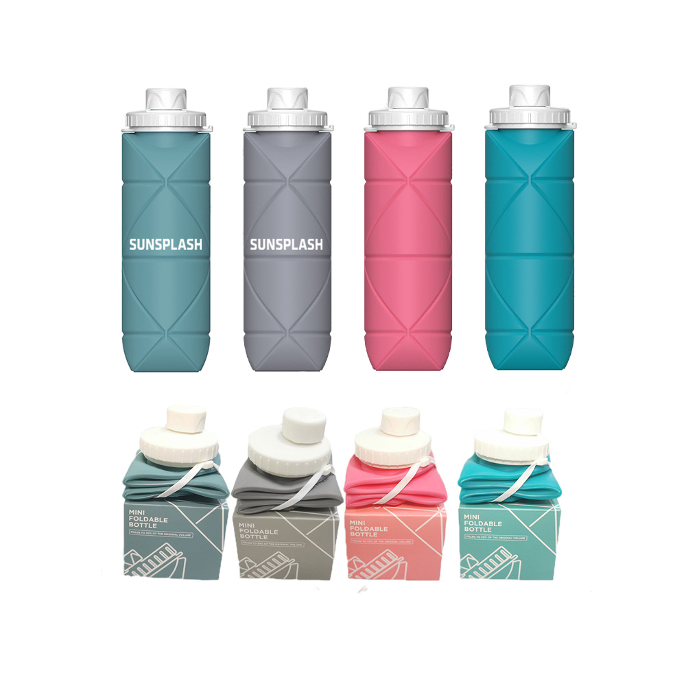 600ml Silicone Collapsible Water Bottle,Drinkware