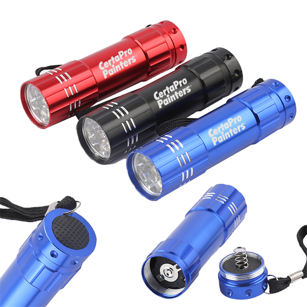 9 LED Flashlight With Strap,Keychain