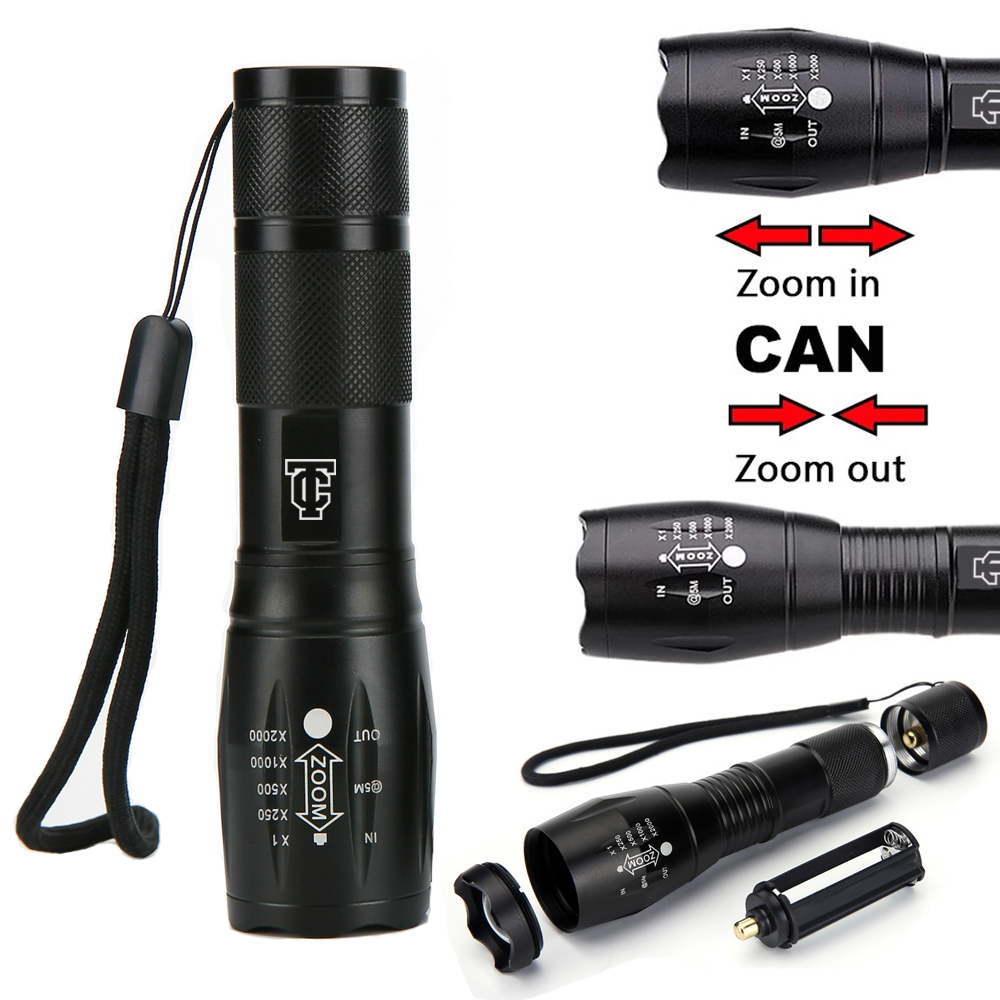 Telescopic LED Flashlight with Lanyard,Keychain