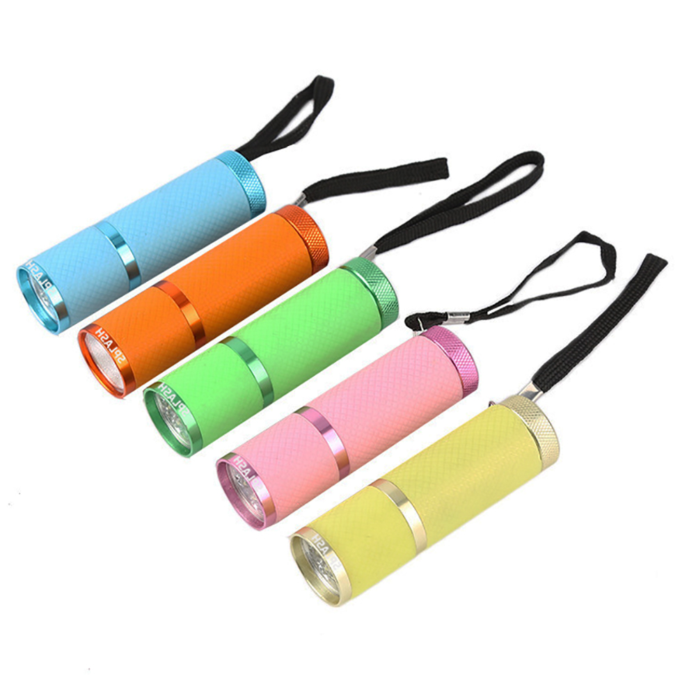 Portable Aluminum 9 LED Flashlight with Lanyard,Keychain