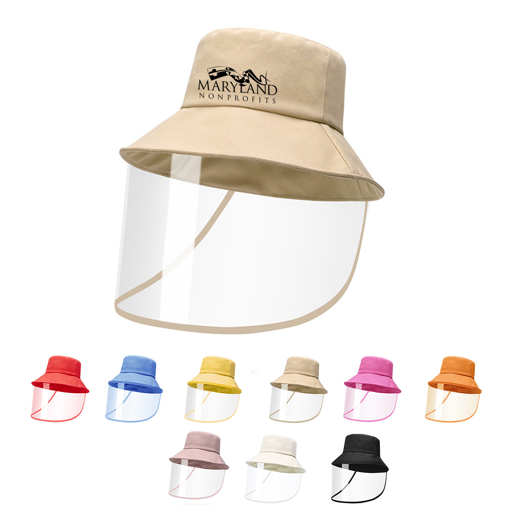 Adults Bucket Hat with Face Shield,Headwear