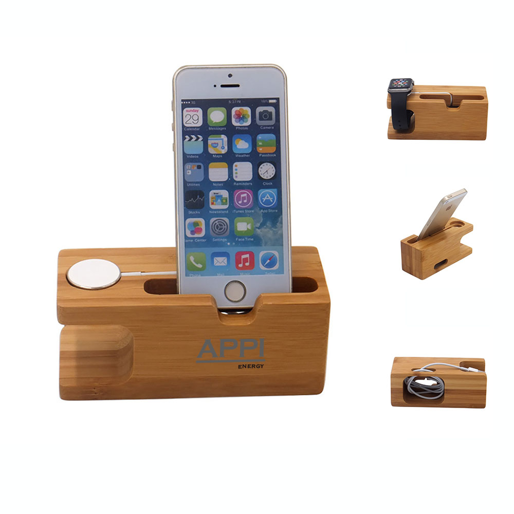 Bamboo Desktop Phone Holder,Phone & Computer & Tech Accessories