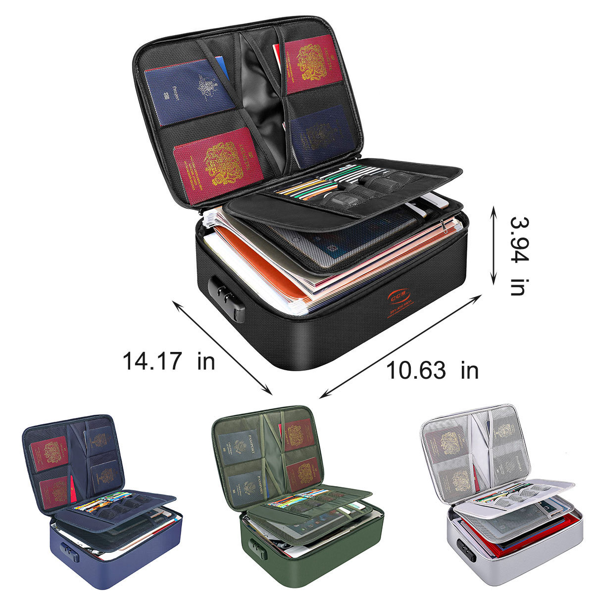 Fireproof Document Bag with Lock,Bags