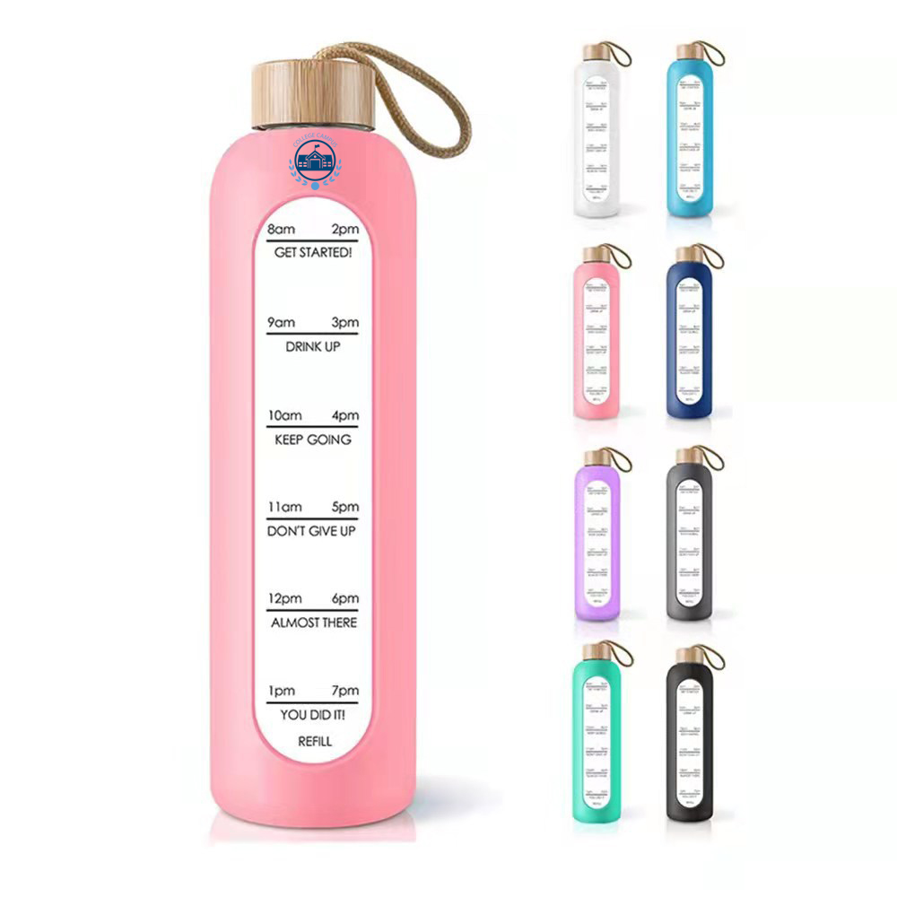 32oz Motivational Glass Water Bottle,Drinkware