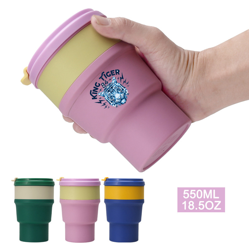 Reusable Collapsible Coffee Mug Durable Silicone Cup,Drinkware