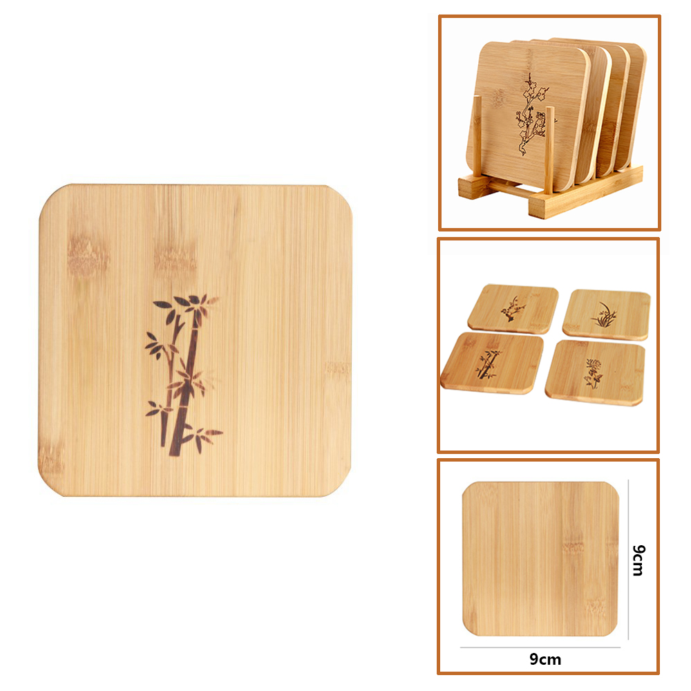 Square Bamboo Coaster,Home & Kitchen & Tools & Pets & Auto