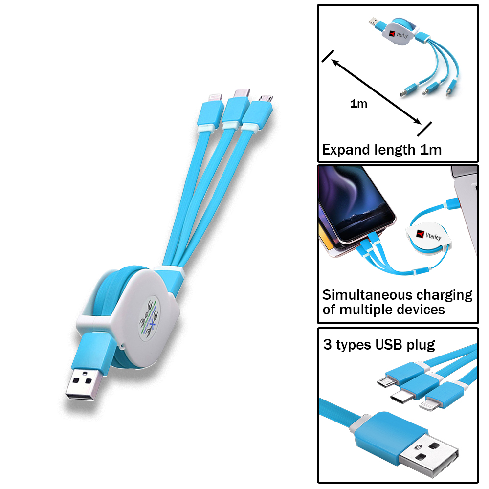 USB 3-IN-1 Retractable Cable,Phone & Computer & Tech Accessories