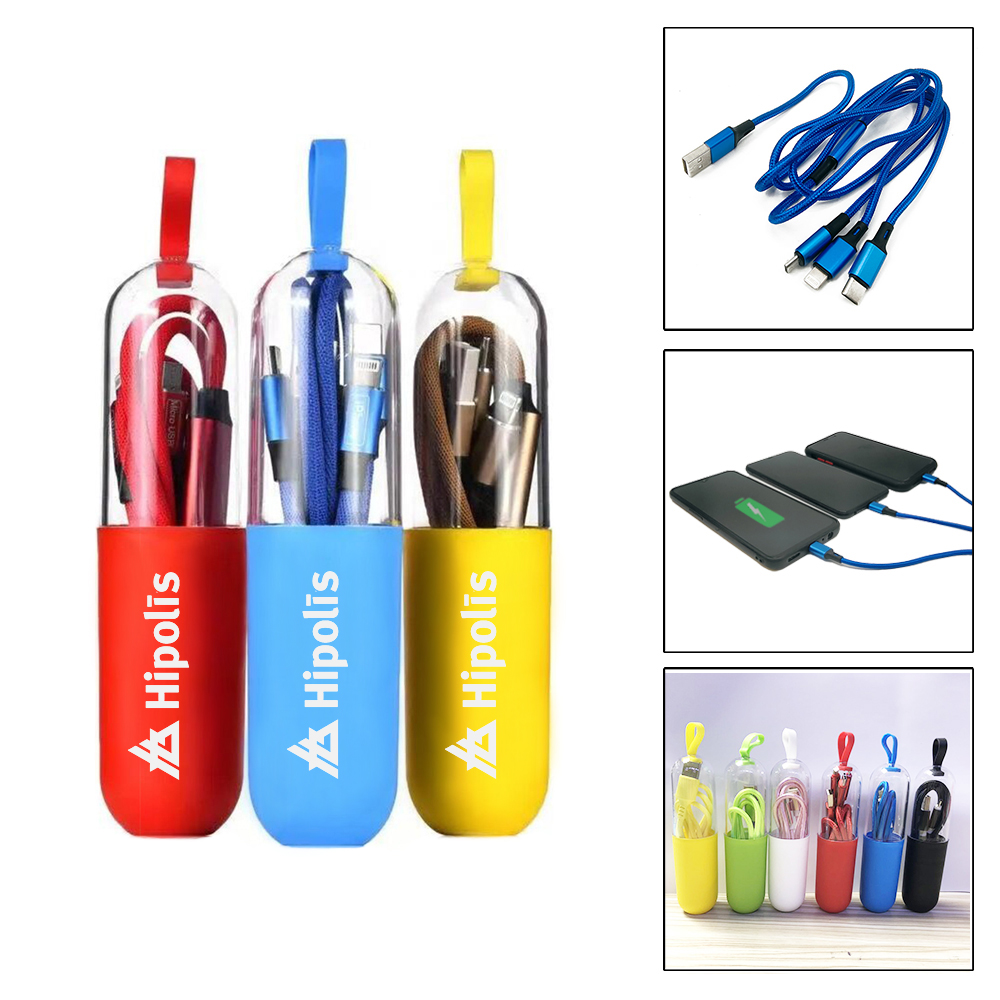 3 in 1 Charging Cable With Capsule Gift box,Phone & Computer & Tech ...