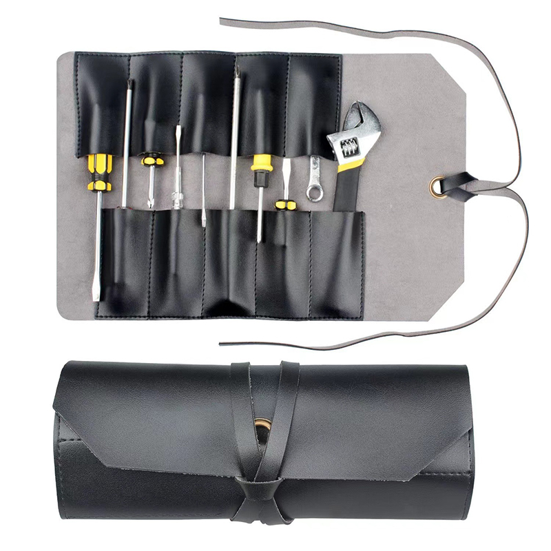 10 Pocket Leather Tool Roll Bag,Bags
