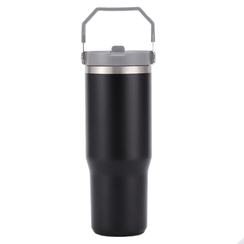 30 Oz Stainless Steel Bottle with Carry Loop and Straw,Drinkware