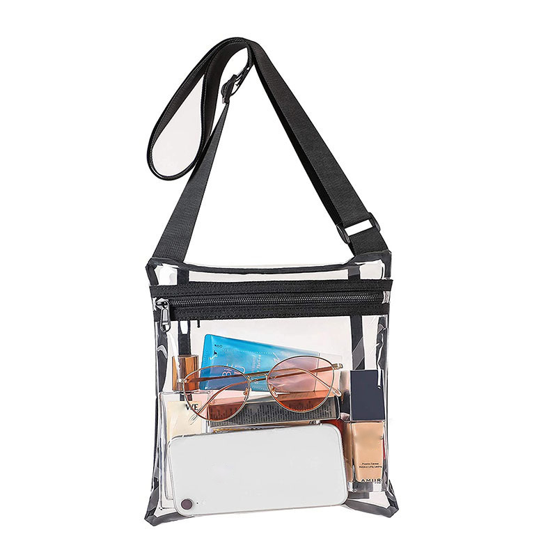 Clear PVC Crossbody Stadium Bag,Bags