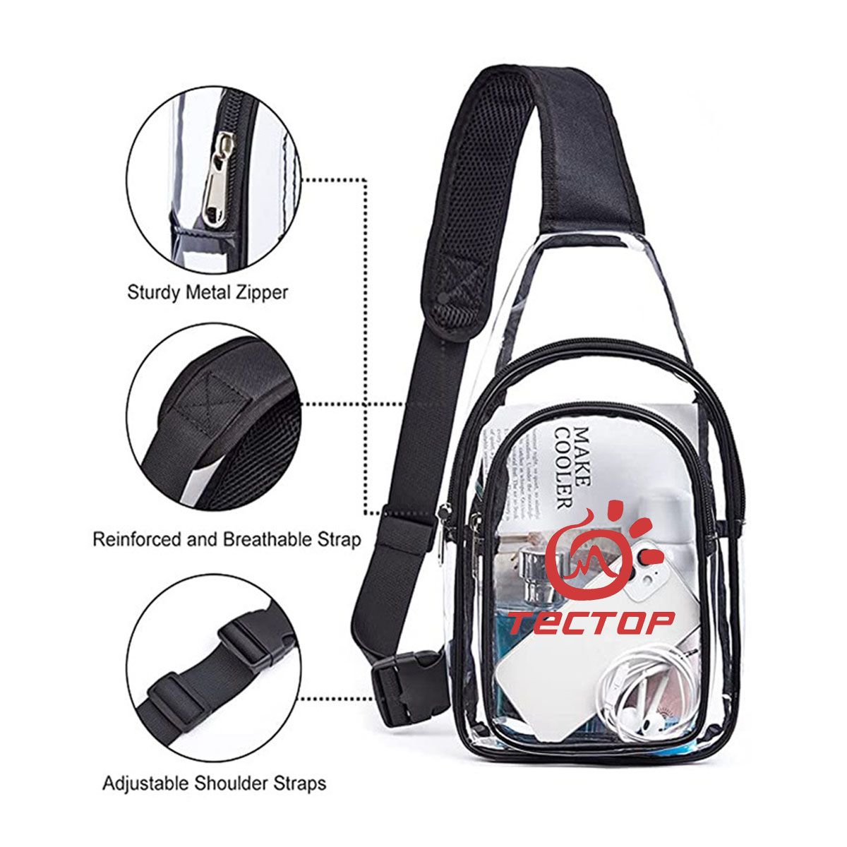 Clear Pvc Crossbody Sling Bag Backpack,Bags