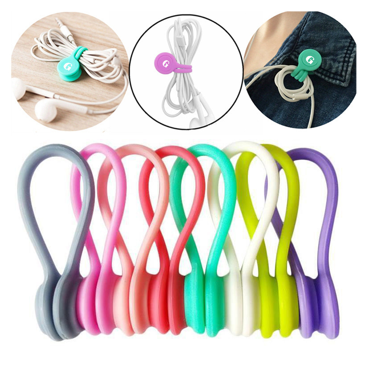 Silicone Magnetic Cord Winders Cable Ties,Phone & Computer & Tech ...