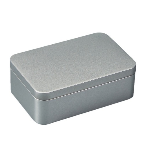 Metal Brushed Silver Rectangular Iron Box,Stationery & Office