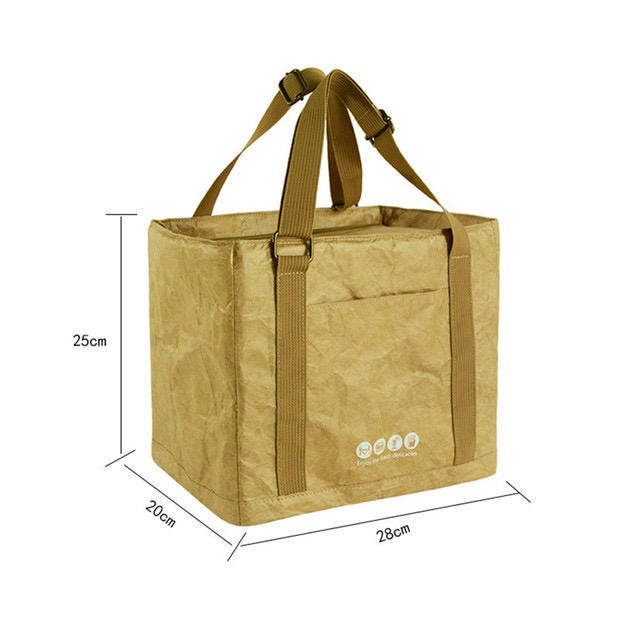 Custom Dupont paper washed kraft paper insulated bag