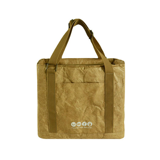 Custom Dupont paper washed kraft paper insulated bag