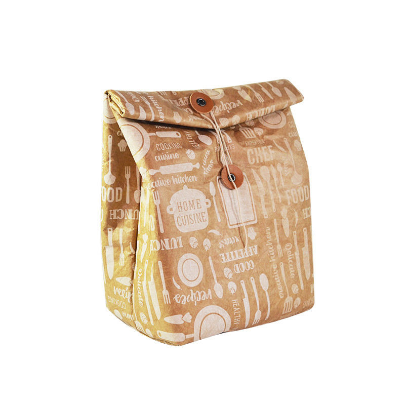 Custom Dupont paper washed kraft paper shopping bag