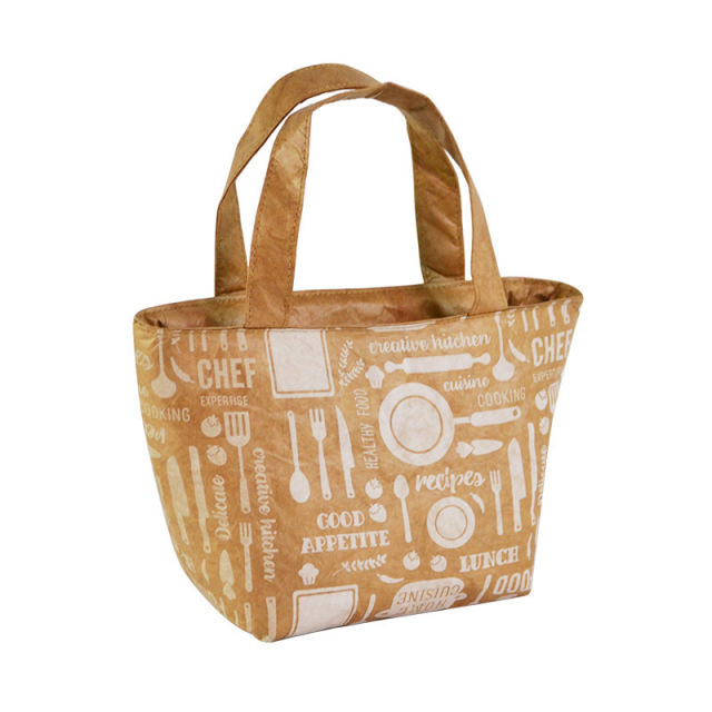 Custom Dupont paper washed kraft paper shopping bag