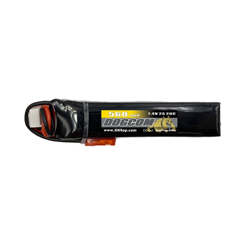 DOGCOM 560mAh 20C 2S 7.4V Airsoft gun Lipo battery with JST-SYP plug