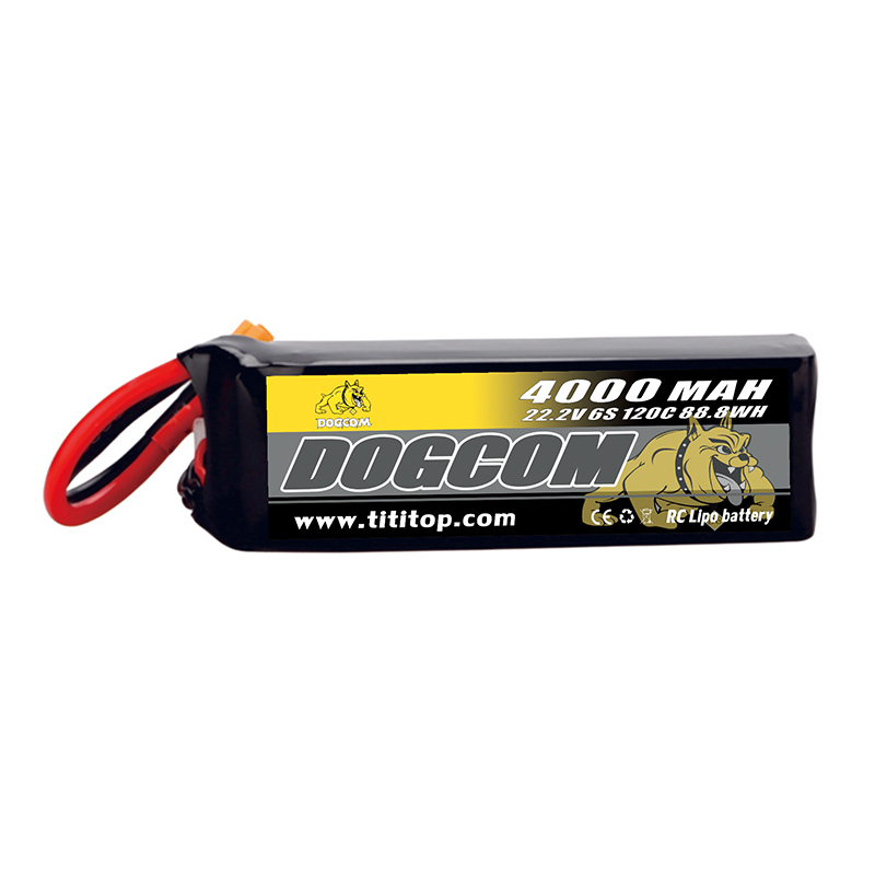 DOGCOM 4000mAh 120C 22.2V 6S CineLifter LiPo Battery with XT90 plug