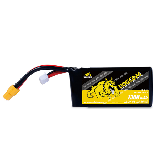 DOGCOM 1300mAh 160C 6S 22.2V FPV drone battery